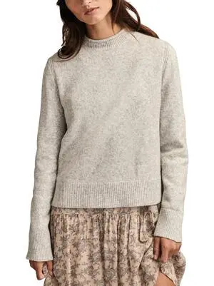 Lucky Brand Roll Neck Long Sleeve Sweater - Light Heather Gray
