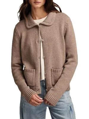 Lucky Brand Cotton Knit Cardigan Falcon Heather