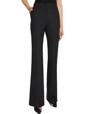 Santorelli Beth Flared Virgin Wool-stretch Pant - Black