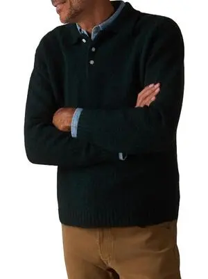 THE NORMAL BRAND Homebound Polo Sweater - Dark Sea