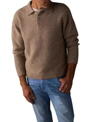 THE NORMAL BRAND Homebound Polo Sweater Toasted Chestnut