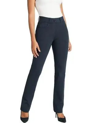 Betabrand 7-pocket Straight Leg Dress Pant Yoga Pant - Navy