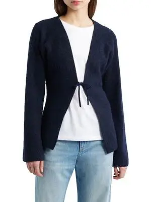 Hugo Boss Tie-front Cardigan - Dark Blue