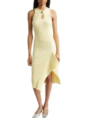 Stella McCartney Rib Organic Cotton Tank Dress - Light Yellow
