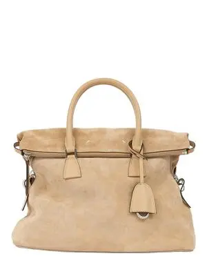 MAISON MARGIELA Medium 5ac Soft Suede Handheld Bag - Camel