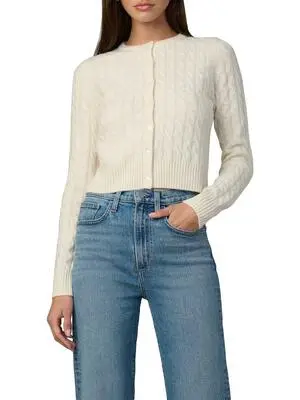 Joe's Jeans Dani Cable Cashmere Cardigan - Ecru