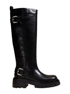MI/MAI Herpen Long Boots With Treaded Sole - Black