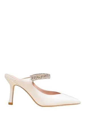 MI/MAI Harper Leather Mule By Diane Perreau White