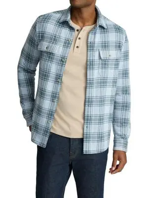 UNTUCKIT Ternhaven Sweater Flannel Shirt Jacket - Blue