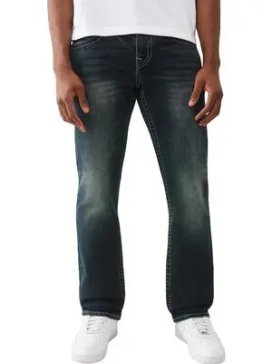 True Religion Ricky Straight-leg Jeans - Night Rush Blue Black Wash