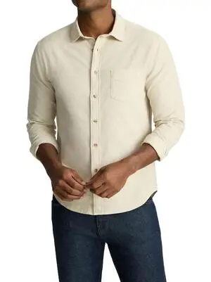 UNTUCKIT Caprone Solid Cotton Corduroy Button-up Shirt - Light Tan