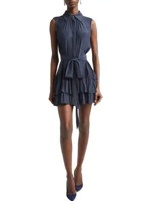 Ramy Brook Edelina Sleeveless Tiered Minidress - Navy