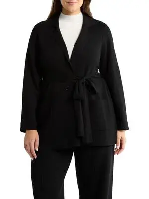 TAHARI ASL Tie Waist Cardigan - Black