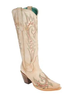 CORRAL Embroidered Western Boot - Bone