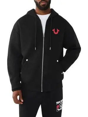 True Religion Graphic Zip-up Hoodie - Jet Black