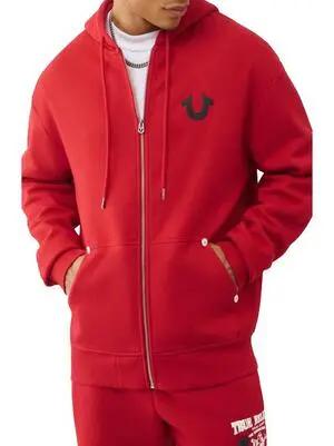 True Religion Graphic Zip-up Hoodie - Trv Red