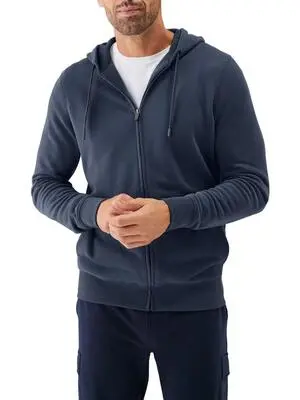 Mack Weldon Ace Cotton Blend French Terry Zip Hoodie - Total Eclipse