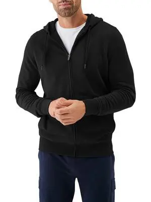 Mack Weldon Ace Cotton Blend French Terry Zip Hoodie - True Black
