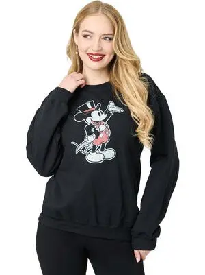 Unique Vintage Graphic Print Crewneck Sweatshirt - Black Graphic Print