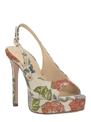 Jessica Simpson Sibilla Slingback Platform Sandal - Cream Multi