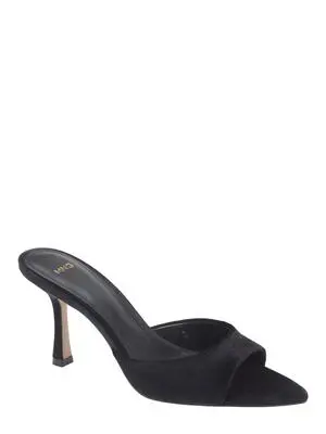 Mango Velvet Slide Sandal - Black