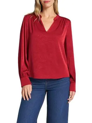 MATTY M. Lune Split Neck Popover Top