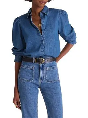 MADEWELL Puff Sleeve Denim Shirt