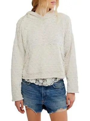 Free People Open Knit Hoodie - Marshmallow