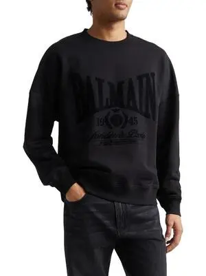 Balmain 1945 Logo Graphic Sweatshirt - Black/black