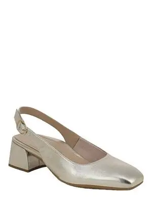 Vionic Reyes Block Heel Slingback Pump Gold
