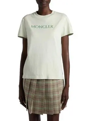 Moncler Embroidered Logo T-shirt - Green