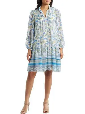 JULIA JORDAN Long Sleeve Paisley Print Dress