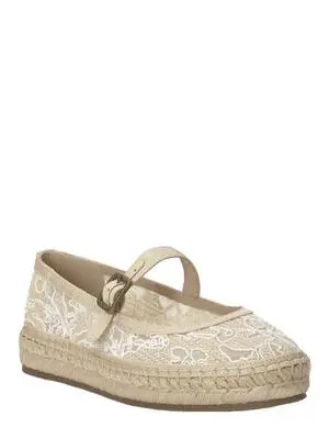 Lucky Brand Orlyna Espadrille Mary Jane Flat - Natural/bone Light Grey