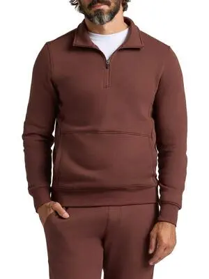True Classic Fleece Quarter Zip Sweatshirt - Carob