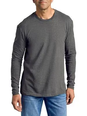 True Classic Classic Long Sleeve Crewneck T-shirt - Charcoal Heather Gray