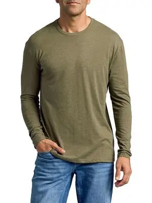 True Classic Classic Long Sleeve Crewneck T-shirt - Military Green