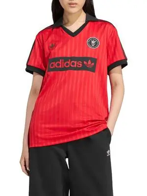Adidas Logo Graphic Soccer Jersey - Better Scarlet