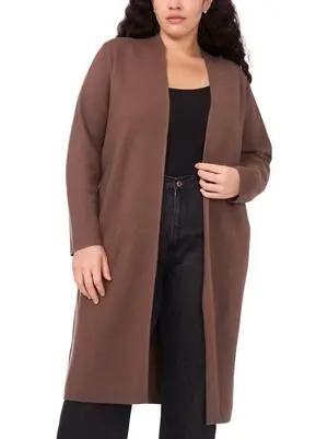 Halogen Open Front Longline Cardigan - Mink Taupe
