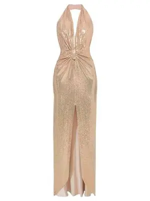 NISSA Sequin-embellished Backless Maxi Dress - Pink