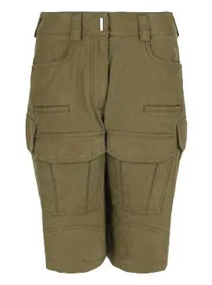 Givenchy Frayed Pocket Cargo Shorts - Olive Green