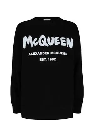 Alexander McQueen Graffiti Logo Sweatshirt - Black Off White