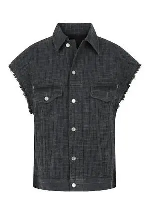 Givenchy Oversized 4g Denim Vest - Charcoal