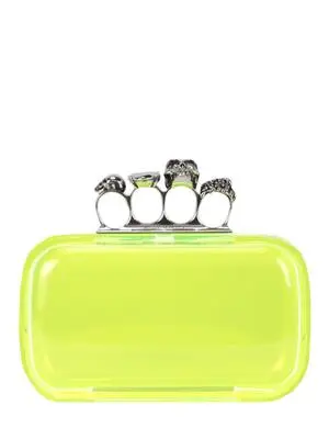 Alexander McQueen Skull Four-ring Clutch - Acid Yellow