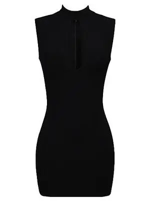 House Of Cb Stretch-crepe Mini Dress - Black