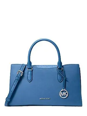 Michael Kors Arden Medium Top-Zip Satchel Blue
