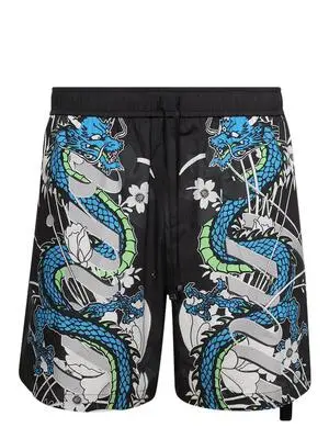 Amiri Dragon Print Shorts - Black
