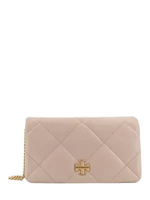 Tory Burch Kira Quilted Leather Crossbody Bag - Beige