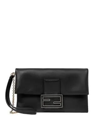 Fendi Mamma Baguette Leather Bag - Black