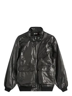 Auralee Lamb Leather Zip Blouson - Black