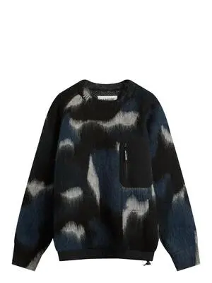 AND WANDER Mixed Colour Shaggy Knit Sweater - Black Mix